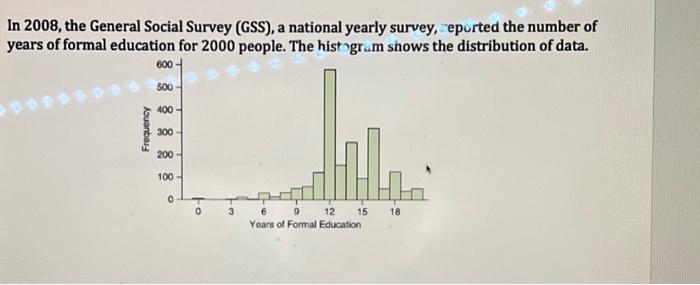 Solved In 2008, the General Social Survey (GSS), a national | Chegg.com