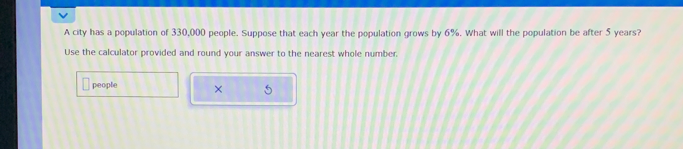 Solved A city has a population of 330,000 ﻿people. Suppose | Chegg.com