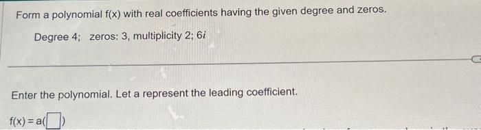 Solved Information is given about a polynomial function f(x) | Chegg.com