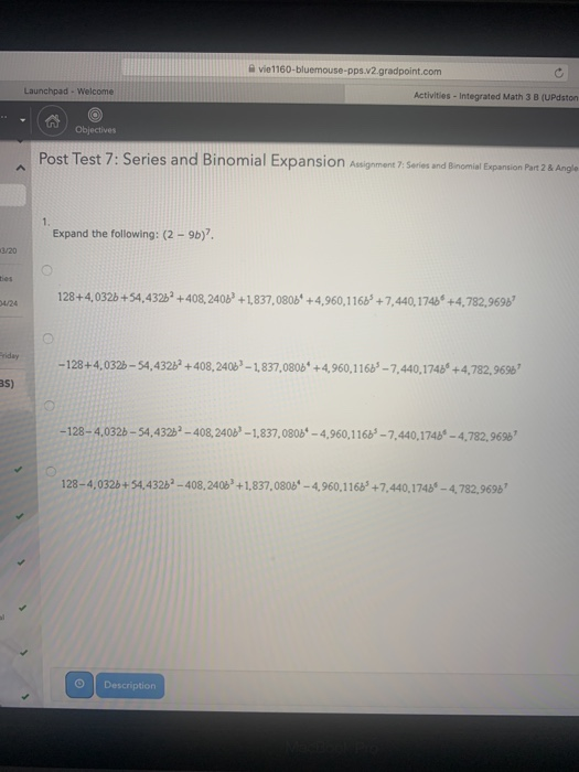 Solved vie1160-bluemouse-pps.v2.gradpoint.com Launchpad - | Chegg.com