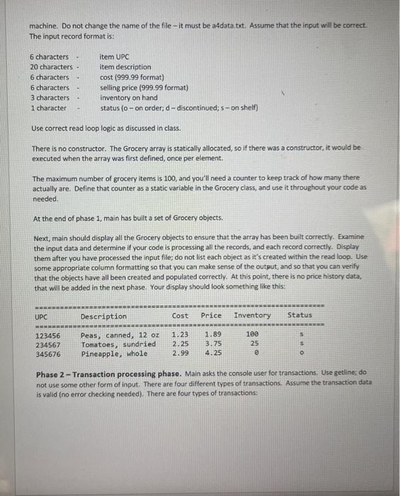 Solved Topics: class definitions, arrays of objects, static | Chegg.com