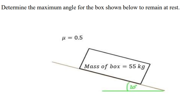 Solved Determine the maximum angle for the box shown below | Chegg.com