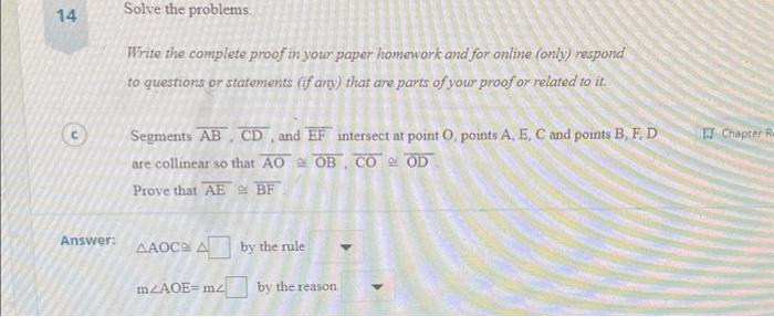 Solved 14 Answer: Solve the problems. Write the complete | Chegg.com
