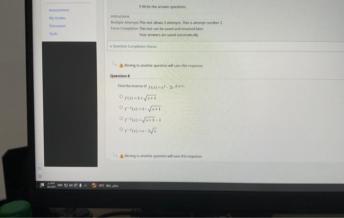 Solved Instructions Mutiple Attempts This test allows 3 | Chegg.com