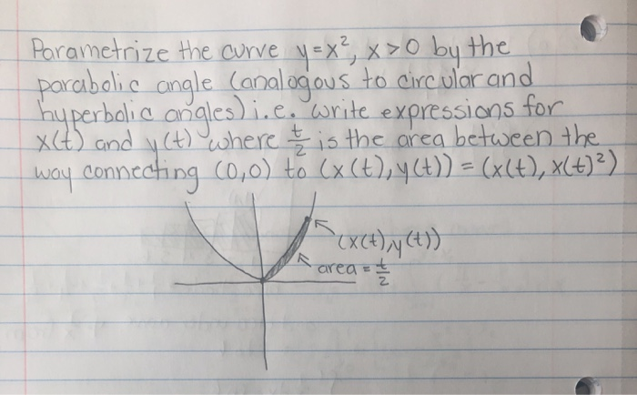 Solved Parametrize the curve y=x?, x>0 by the parabolic | Chegg.com