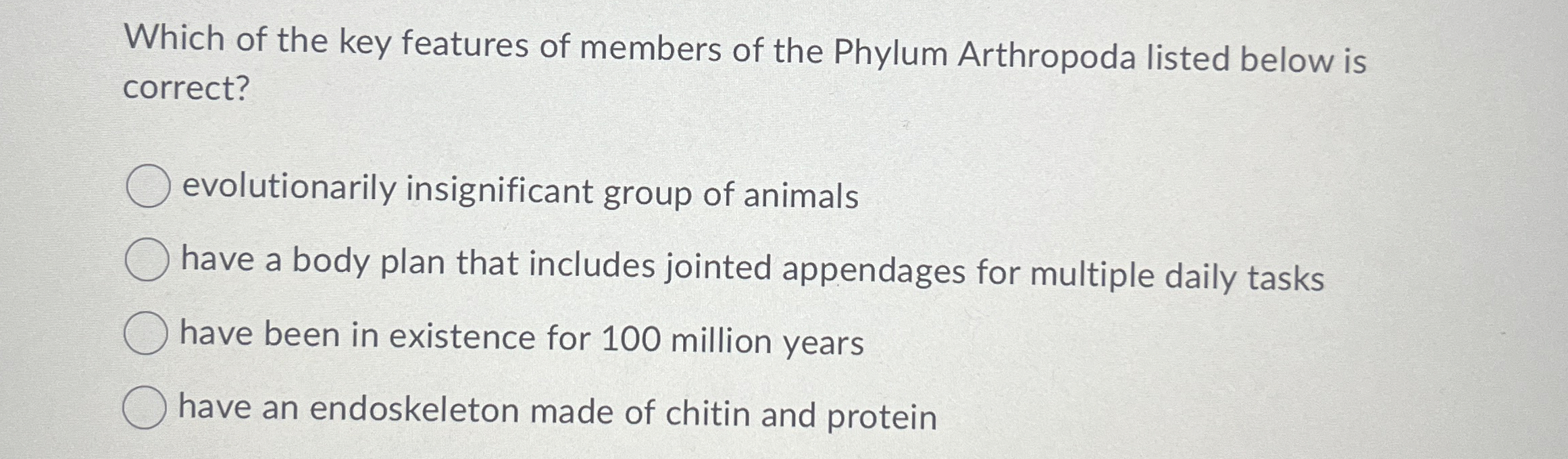 Solved Which of the key features of members of the Phylum | Chegg.com