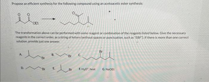 Solved Propose an efficient synthesis for the following | Chegg.com