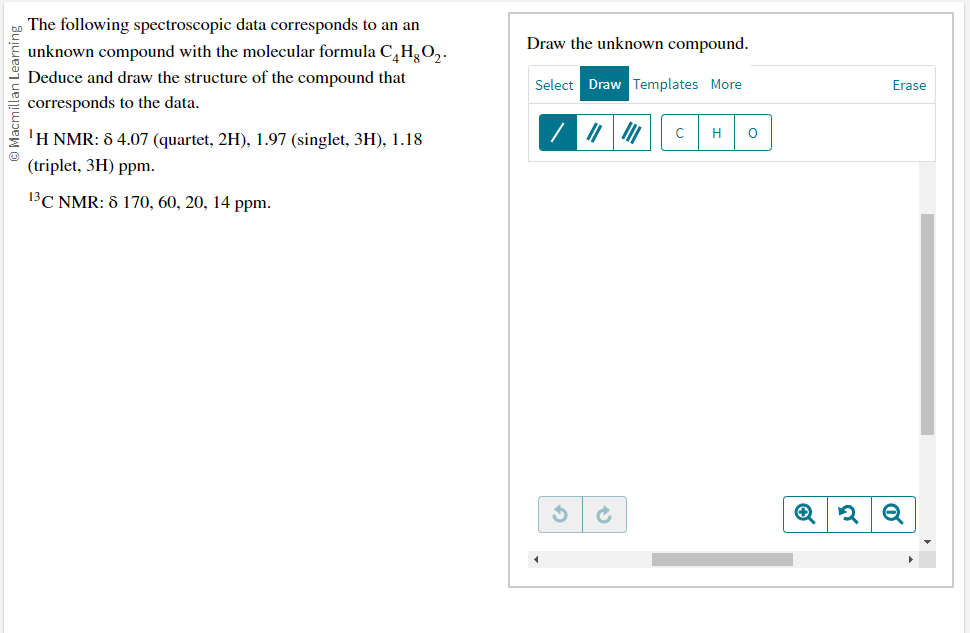 Solved The following spectroscopic data corresponds to an | Chegg.com