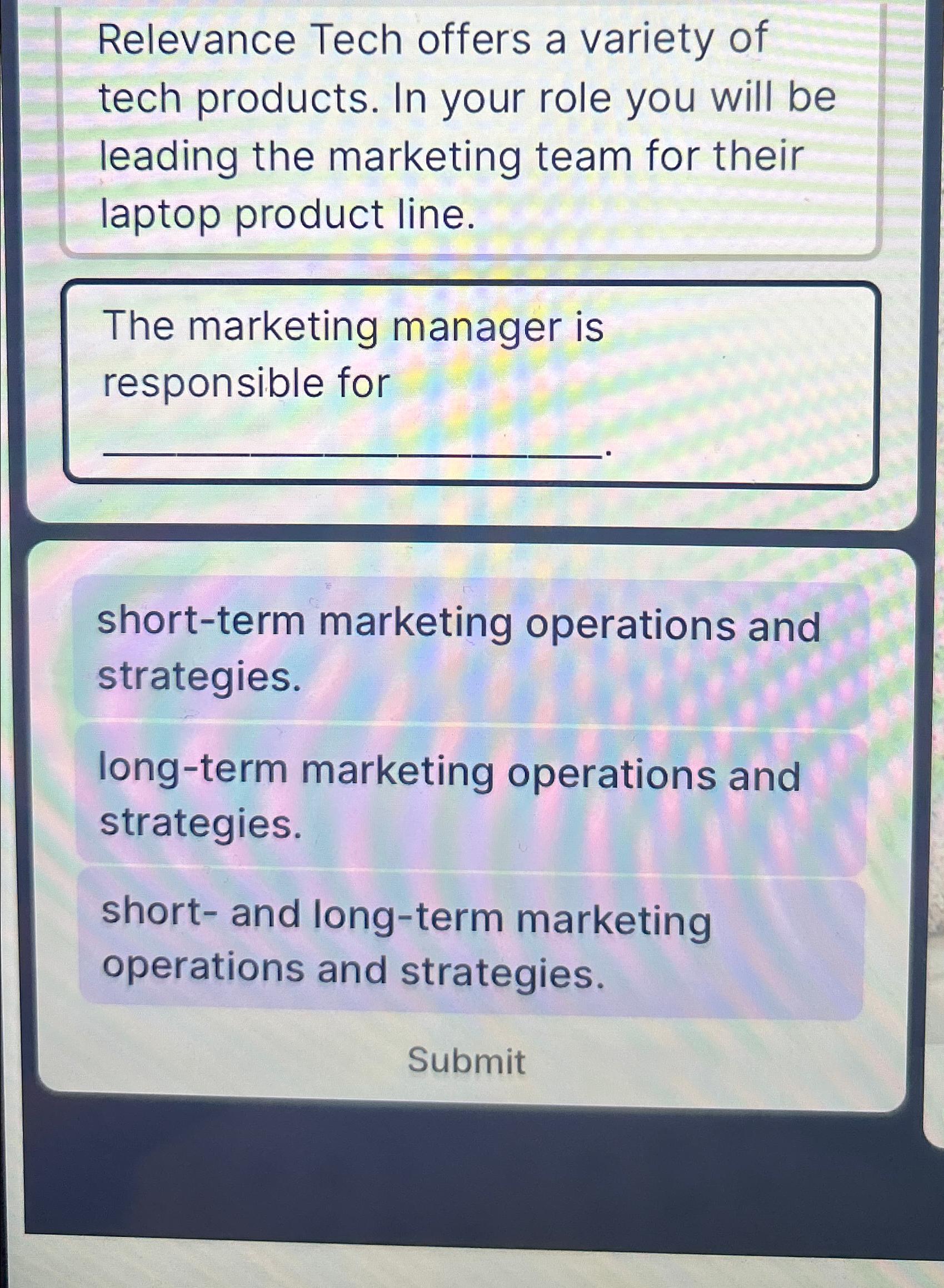 Solved Relevance Tech offers a variety of tech products. In | Chegg.com