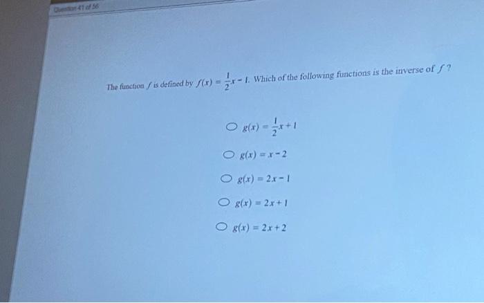 Solved The function f is defined by f(x)=21x−1. Which of the | Chegg.com