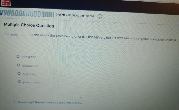 Solved |GrawHitt0 ﻿of 41 ﻿Concepts completed(i)Multiple | Chegg.com