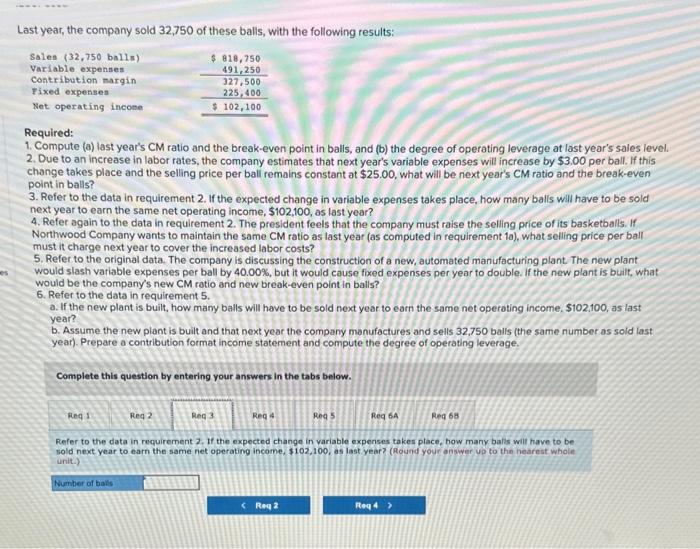 Solved Problem 6-20 (Algo) CVP Applications: Break-Even | Chegg.com