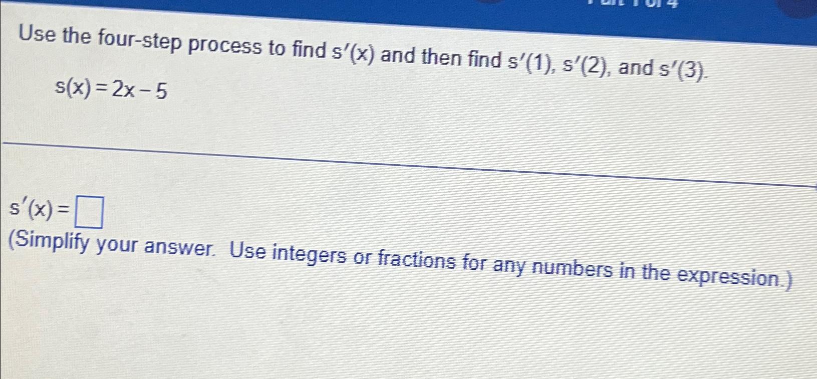 Solved Use the four-step process to find s'(x) ﻿and then | Chegg.com