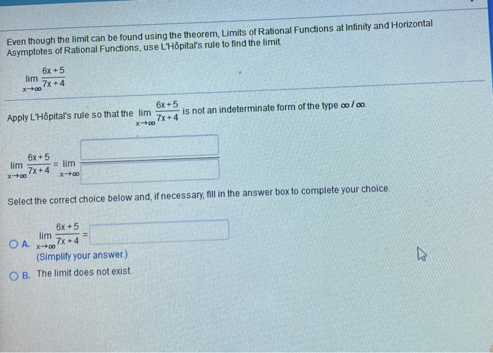 Solved Even though the limit can be found using the theorem, | Chegg.com