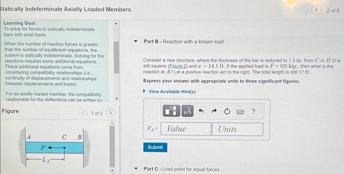 Statically Indeterminate Axially Loaded Members | Chegg.com