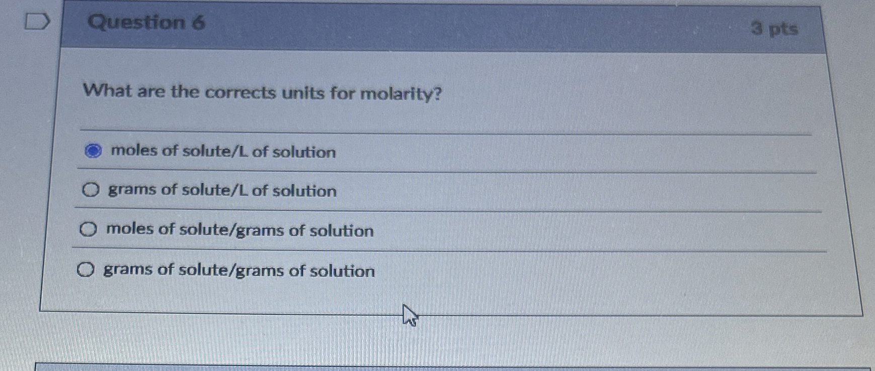 Solved Question 63 ﻿ptsWhat are the corrects units for | Chegg.com