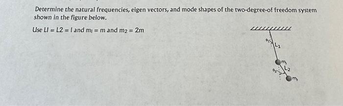 Solved Determine the natural frequencies, eigen vectors, and | Chegg.com