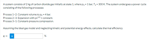 Solved A system consists of 2kg ﻿of carbon dioxide gas | Chegg.com