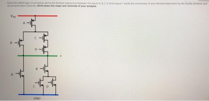 Solved Given the CMOS logic circuit below, derive the | Chegg.com