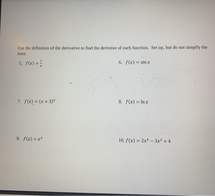 Solved Use the definition of the derivative to find the | Chegg.com
