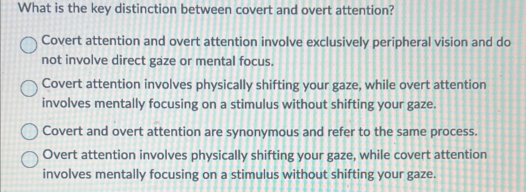 Solved What is the key distinction between covert and overt | Chegg.com