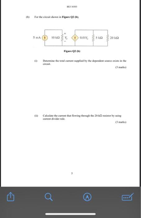 Solved (b) For the circuit shown in Figure Q2 (b). (i) | Chegg.com
