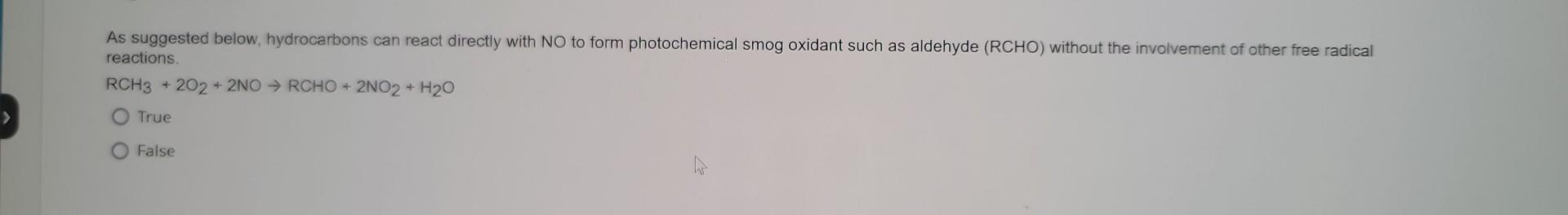 Solved As suggested below, hydrocarbons can react directly | Chegg.com