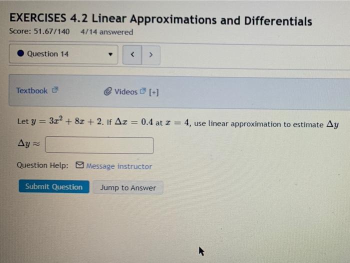 Solved EXERCISES 4.2 Linear Approximations and Differentials | Chegg.com