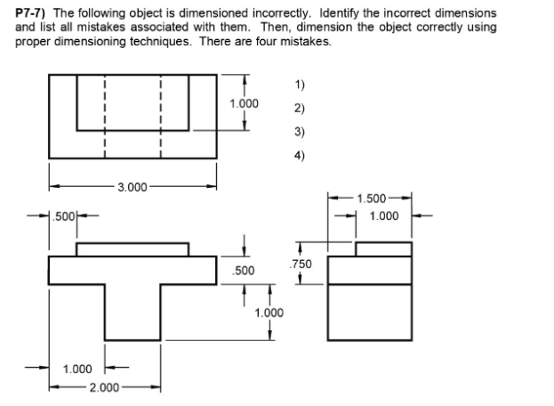 Solved P7-7) ﻿The following object is dimensioned | Chegg.com