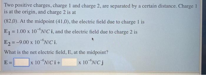 Solved Two positive charges, charge 1 and charge 2, are | Chegg.com