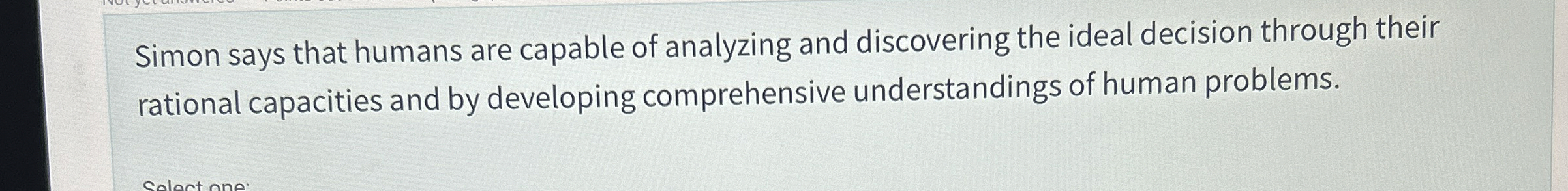 Solved Simon says that humans are capable of analyzing and | Chegg.com