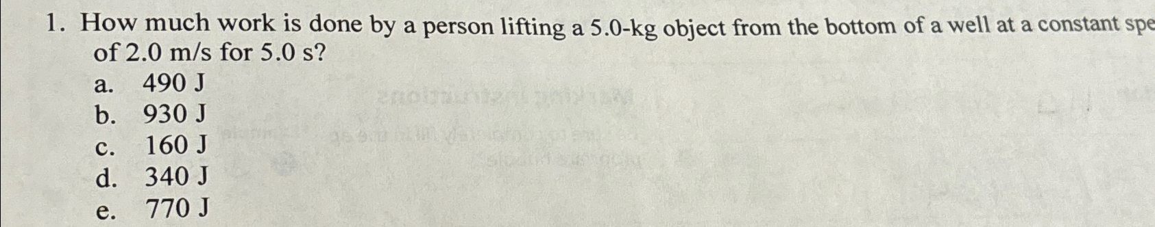 Solved How much work is done by a person lifting a 5.0-kg | Chegg.com