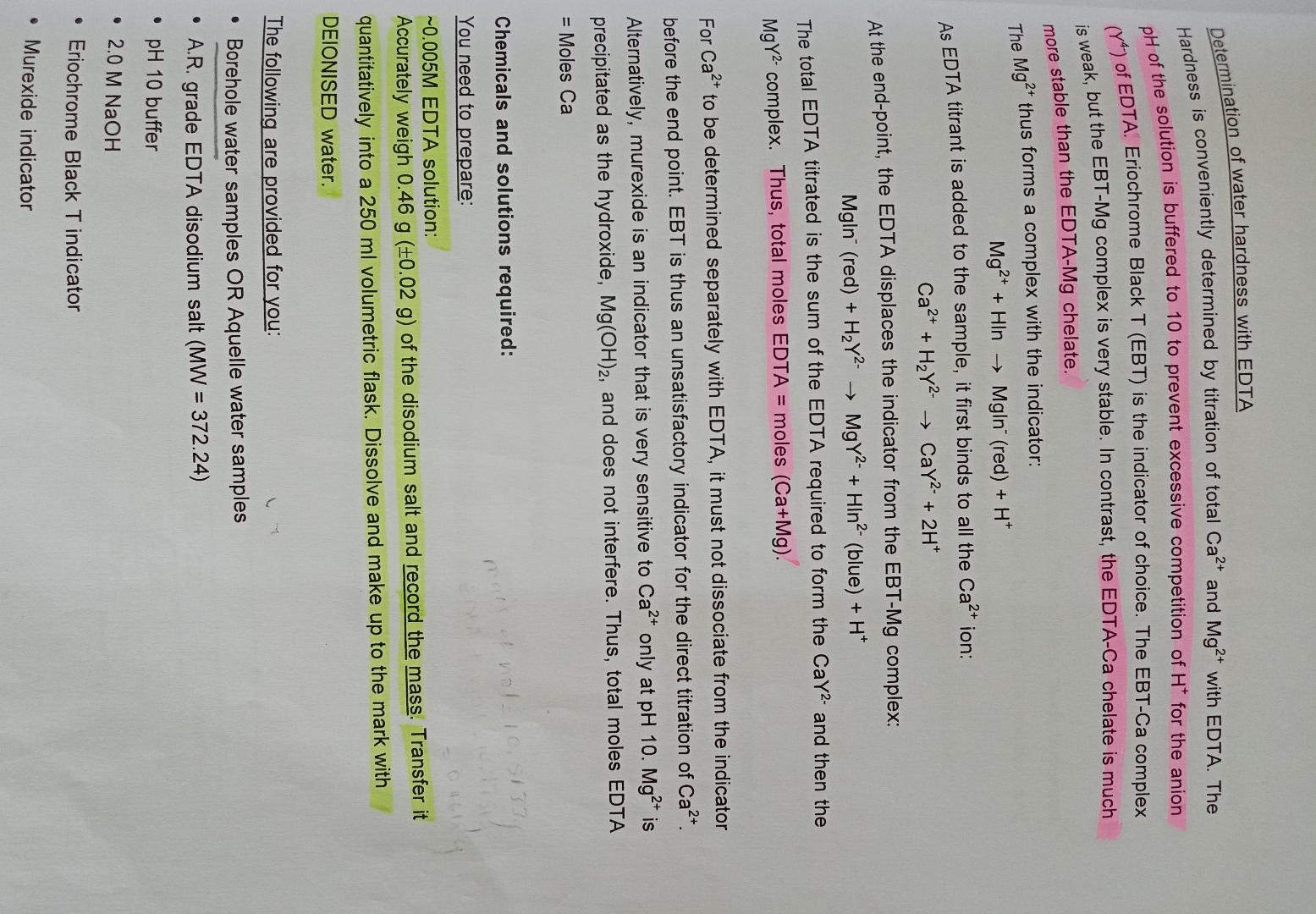 Solved Determination of water hardness with EDTA Hardness is | Chegg.com