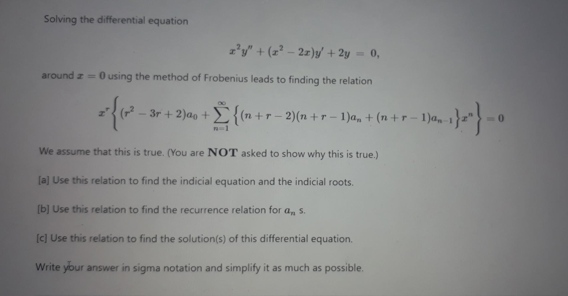 Solved Solving the differential equation | Chegg.com
