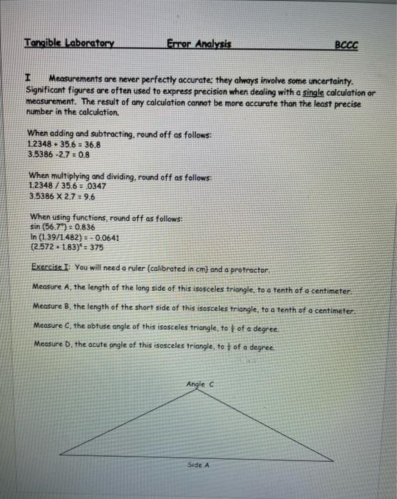 I Measurements are never perfectly accurate: they | Chegg.com