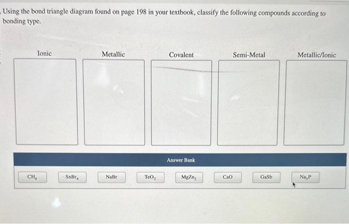 Solved Using the bond triangle diagram found on page 198 in | Chegg.com