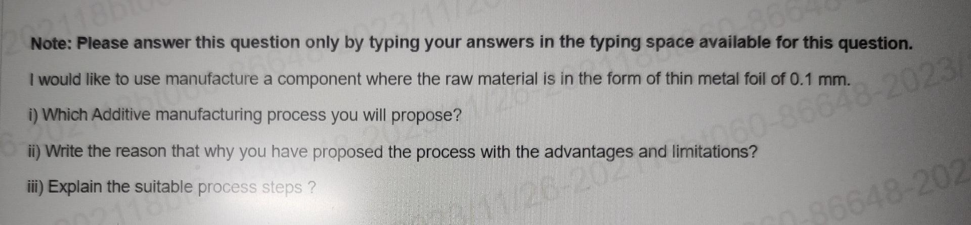 Solved Note: Please answer this question only by typing your | Chegg.com