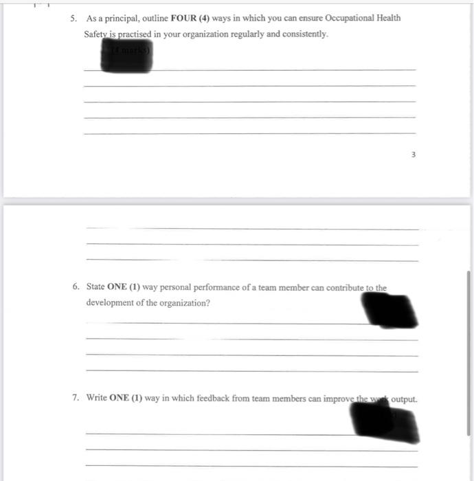 Solved 5. As a principal, outline FOUR (4) ways in which you | Chegg.com