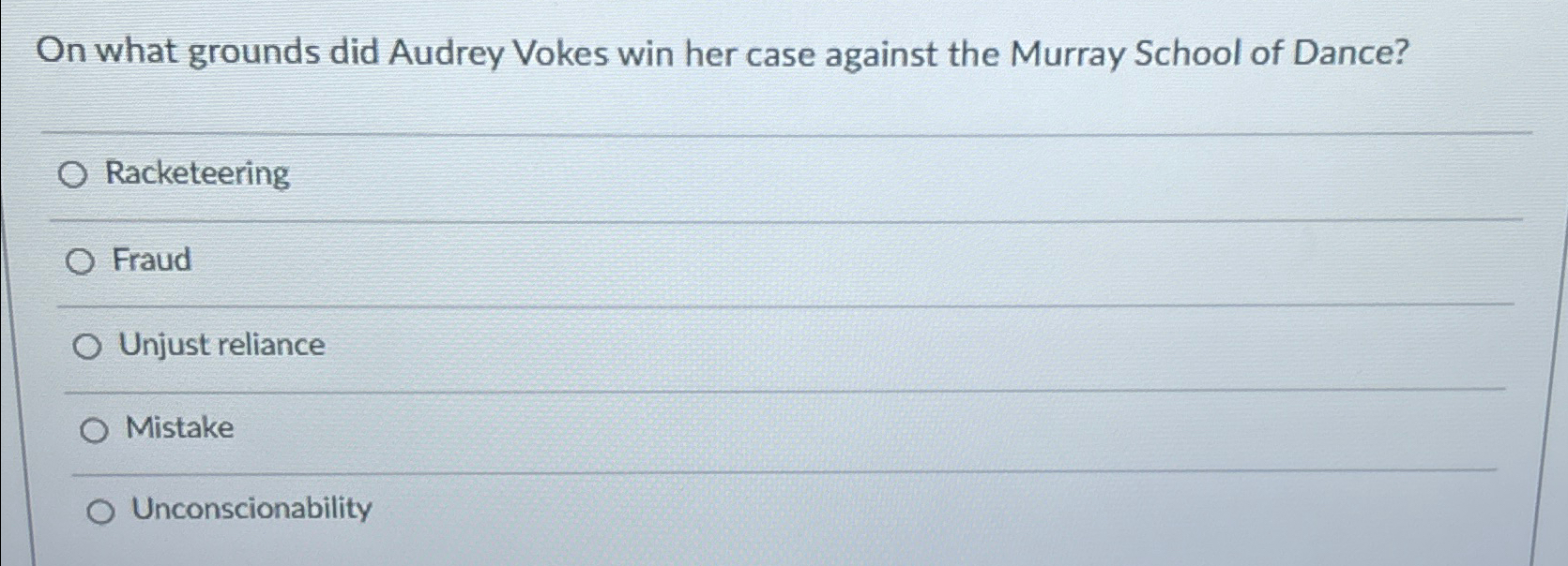 Solved On what grounds did Audrey Vokes win her case against | Chegg.com