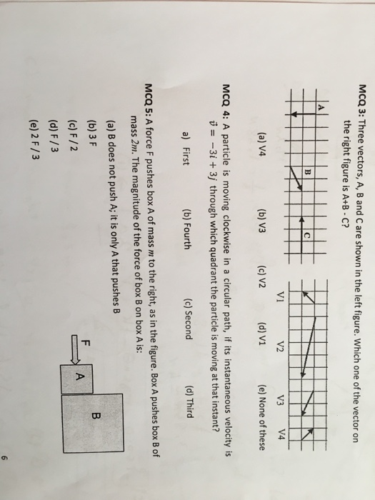 Solved MCQ 3: Three vectors, A, B and C are shown in the | Chegg.com