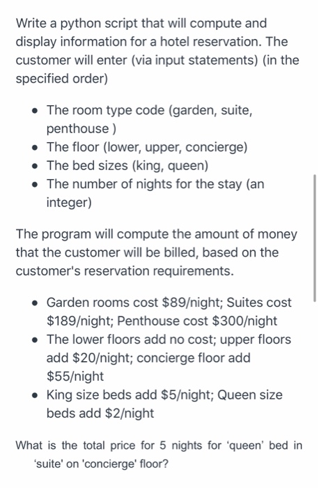 Solved Write a python script that will compute and display | Chegg.com