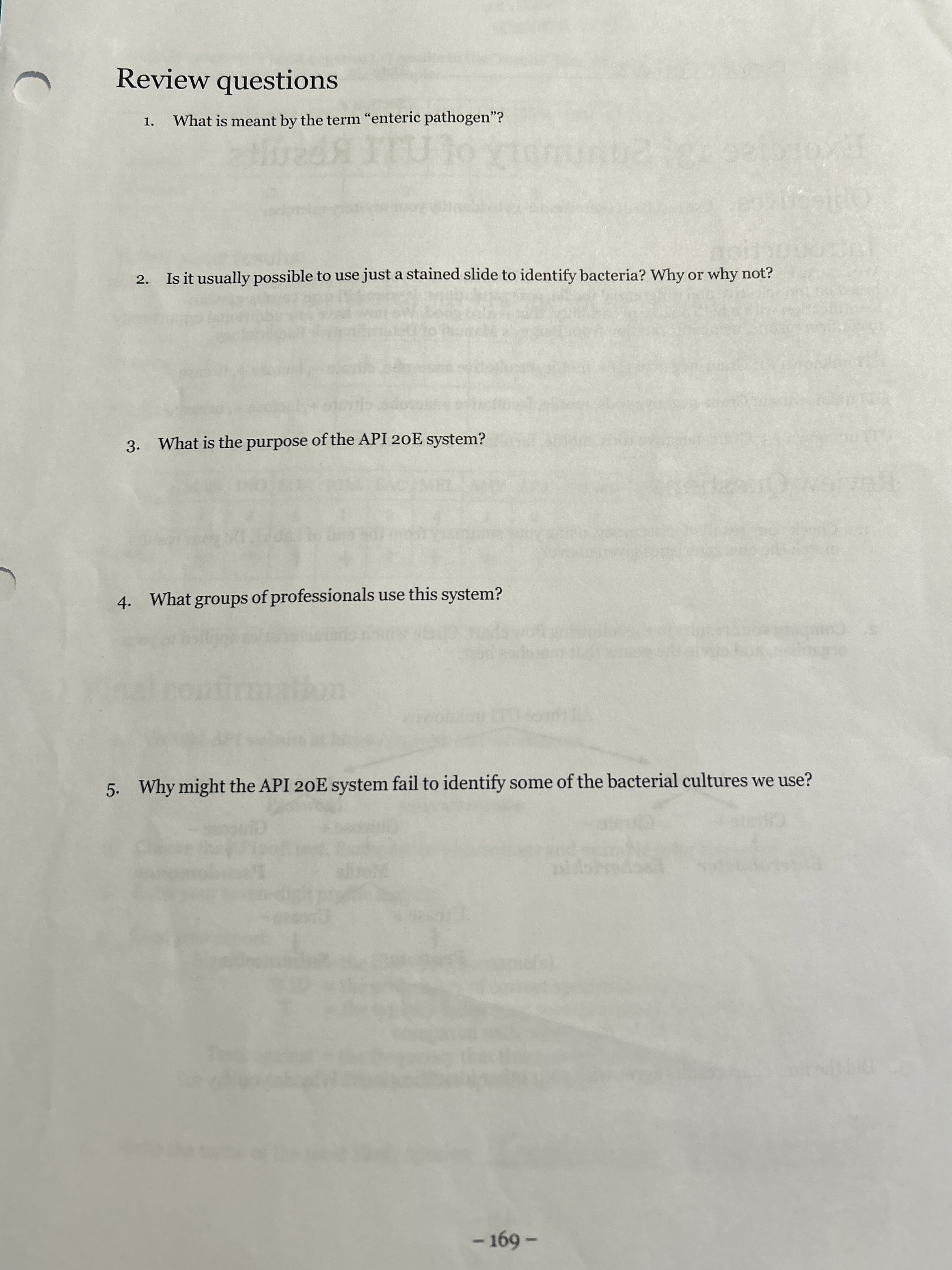 Solved Review Questionswhat Is Meant By The Term Enteric