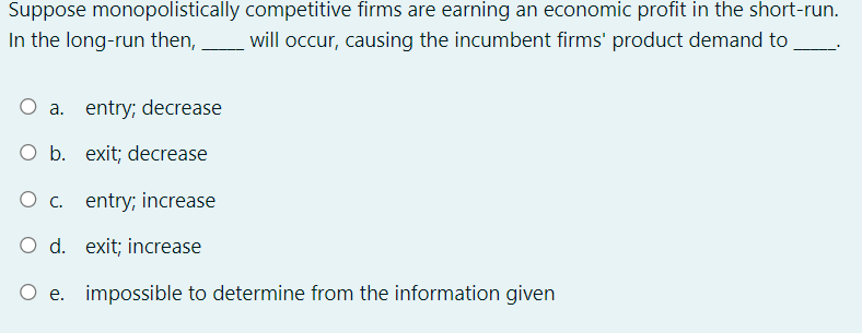 Solved Suppose monopolistically competitive firms are | Chegg.com