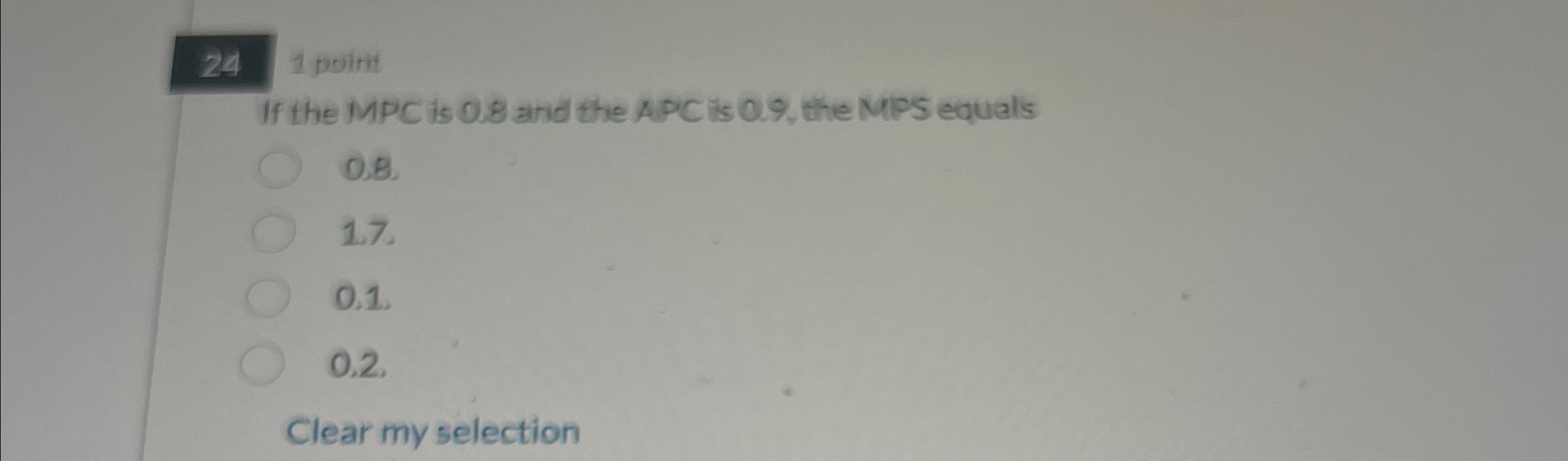 Solved 1 ﻿point If The Mpc Is 0 8 ﻿and The Apc Is 0 9