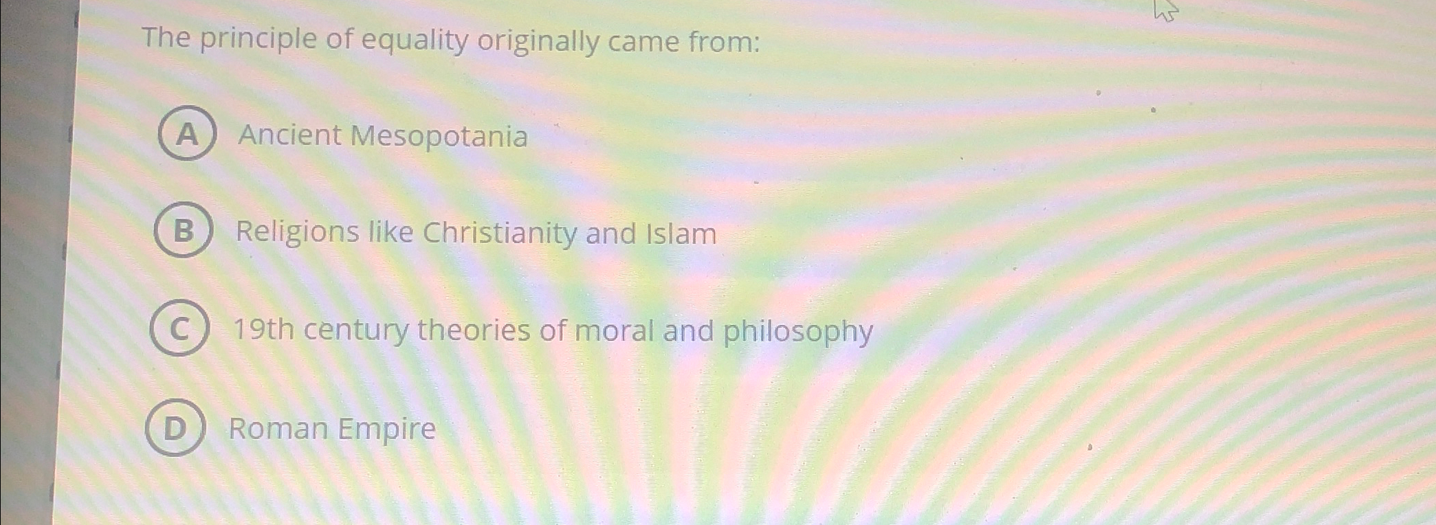 Solved The principle of equality originally came | Chegg.com