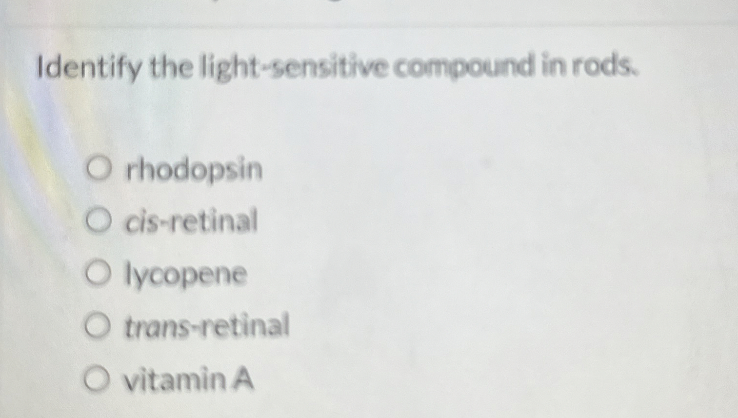 Solved Identify the light-sensitive compound in | Chegg.com