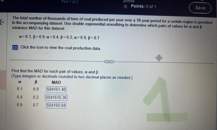 Solved The total number of thousands of tons of coal | Chegg.com