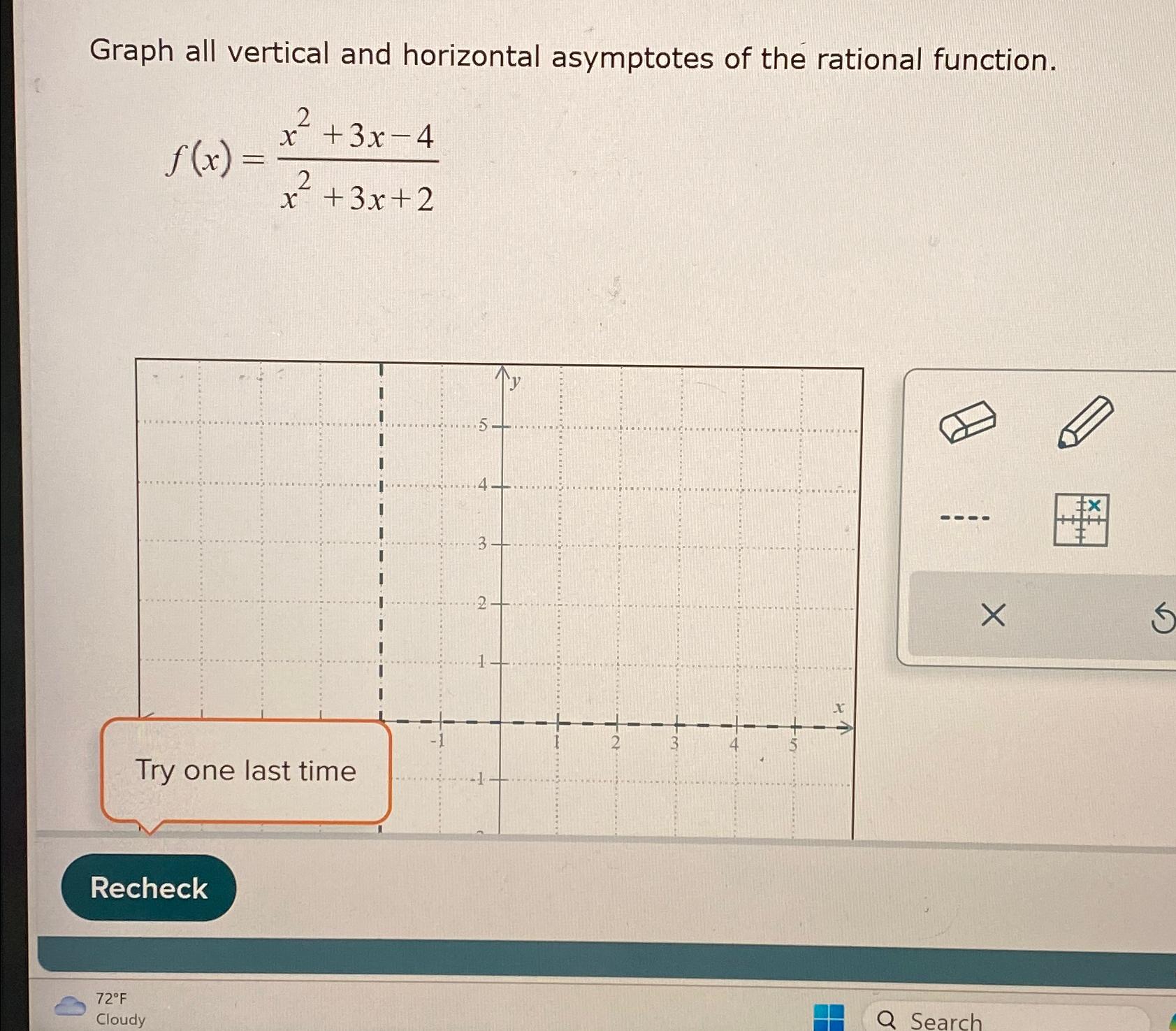 Solved Graph all vertical and horizontal asymptotes of the | Chegg.com