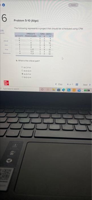 Solved Problem 5-6 (Algo) A project to build a new bridge | Chegg.com