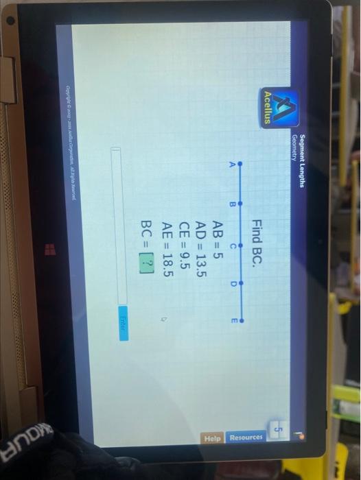 Solved Segment Lengths Geometry Acellus Find BC. B mo D Help | Chegg.com